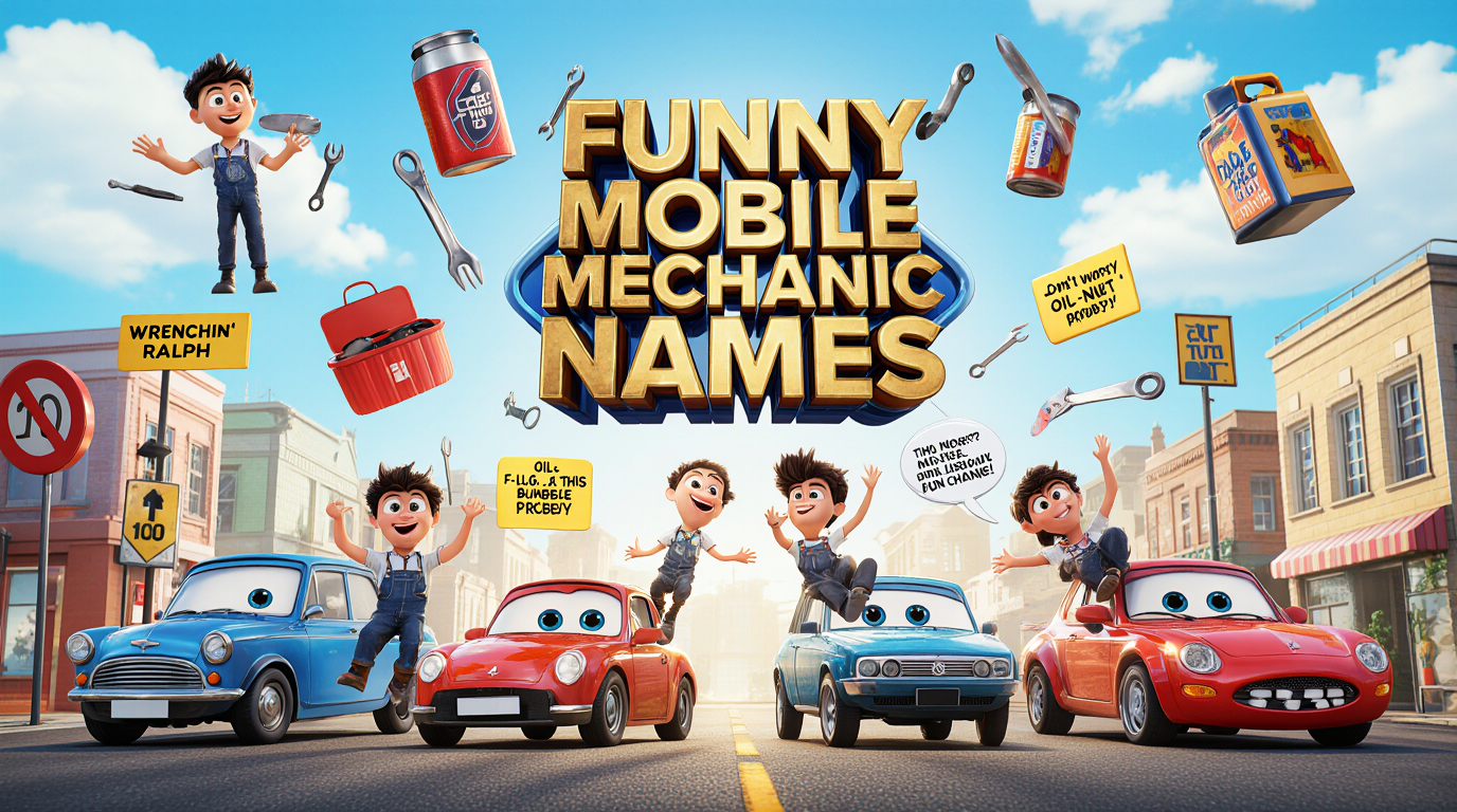 200+ Funny & Creative Funny Mobile Mechanic Names - nameslisty.com